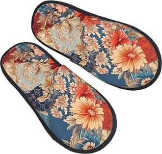 Generic Patchwork Floral G&eacute;om&eacute;trique Vintage Unisexe Slippers Confortable Chaussons Peluche Chaussures De Maison Pour Int&eacute;rieur Ext&eacute;rieur Maison M