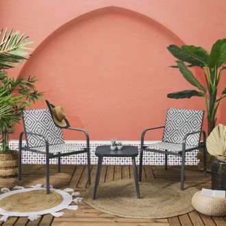The Home Deco Factory Salon De Jardin Mexico Noir