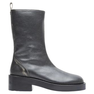 Courr&egrave;ges Distressed Leder Zip-Stiefel - - Shoes - Damen - Schwarzk - 36 EU