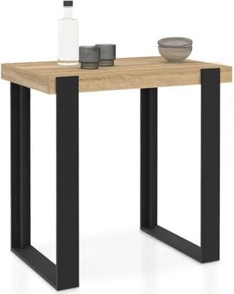 IDMarket Table Haute de Bar Phoenix Bois et Noir 113 cm