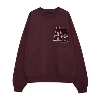 Anine Bing Femme, Sweatshirts et sweats &agrave; capuche, Rouge, Taille: 42 FR SweaT-shirt oversize avec logo