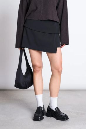JAN 'N JUNE Damen vegan Wickelrock Mini Brune Schwarz