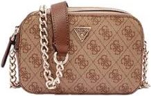 Guess Femme Noelle II Crossbody Camera Sac à Main, Logo Latte/Marron, Taille Unique