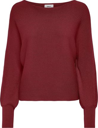 Only Damen Onladaline L/S Short Pullo KNT Noos Strickpullover Mit U-Boot-Ausschnitt 15226298,Cabernet,L
