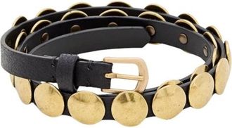 Golden Goose Femme, Accessoires, Noir, Taille: 90 CM Ceinture en Cuir Clout&eacute;e Noire pour Femmes