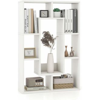 Costway Costway - Biblioth&egrave;que, &Eacute;tag&egrave;re &agrave; 7 Compartiments Ouvertes, Biblioth&egrave;que de Cloison, Meuble de Rangement pour Salon, Chambre, Bureau, 20 x 60 x 90 cm