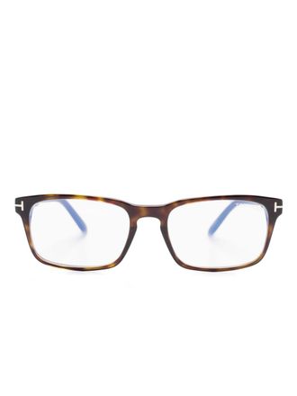 Tom Ford Eyewear lunettes de vue à monture rectangulaire - Marron