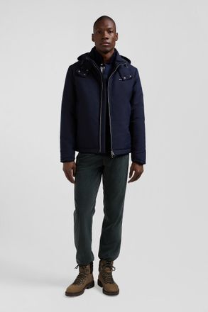 Eden Park Blouson Zipp&eacute; &Agrave; Capuche Bleu Marine