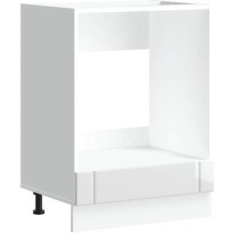 vidaXL Vidaxl - Armoire de four Lucca blanc brillant bois ing&eacute;nierie