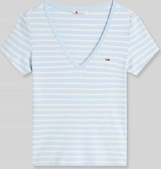 Tommy Jeans Slim Fit T-Shirt aus Baumwoll-Mix
