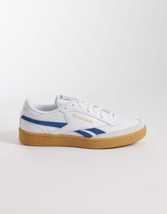 Reebok Club C Revenge - Sneaker in Wei&szlig; und Blau mit Gummisohle