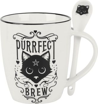 Alchemy England Purrfect Brew None Tasse weiß/schwarz Porzellan Geschenke, Gothic, Katzen