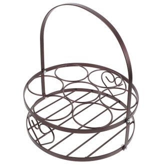 Angoily Tragbarer Bierflaschentr&auml;ger 7 Flaschen Halter aus Metall mit Griff Robuster Bierkorb f&uuml;r Restaurant Hotel und Zuhause