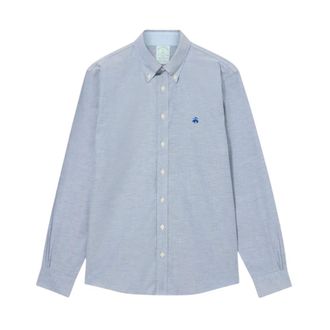 Brooks Brothers Homme, Chemises, Bleu, Taille: XL Chemise Oxford Coupe Slim Infroissable &agrave; Boutons