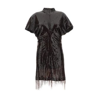Federica Tosi Pailletten-Fransen-Minikleid - - Dresses - Damen - Braun - M
