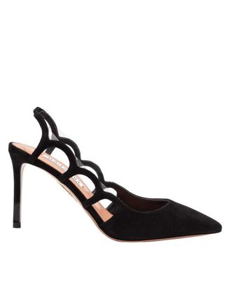 Aquazzura Hohe Schuhe - Suede Black Decollete Bootie Pump 85 - Gr. 36,5 (EU) - in Schwarz - f&uuml;r Damen