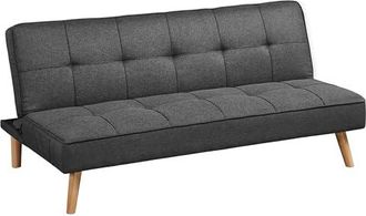 Vasagle Schlafsofa, Schlafcouch, Bettsofa, Bezug aus Baumwoll-Leinen-Mischgewebe, Holzbeine, 175 x 83 x 76 cm, klappbar, Ausklappsofa, f&uuml;r Wohnheim, kleine R&auml;