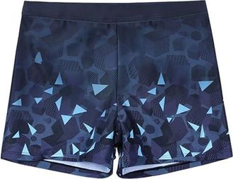 Generic Short de bain d&eacute;contract&eacute; pour homme avec poche zipp&eacute;e unie et la&ccedil;age &agrave; la taille de style classique, Marine, 5XL