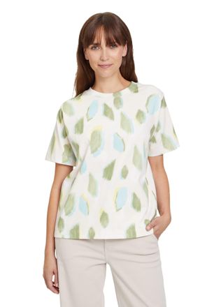 Betty & Co Grey Damen 2948/3167 T-Shirt 1/2 Ärmel, Creme und Khaki, Large