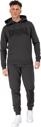 Lonsdale Herren Trainingsanzug mit Kapuze CLOUDY schmale Passform, Anthracite/Black, XL