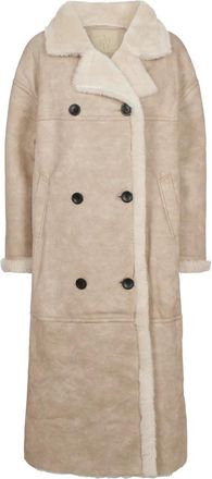 Americandreams Americandreams, Femme, Manteaux, Beige, Taille: 40 FR Joa Wool Coat Long