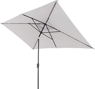 Doppler Sonnenschirm für den Garten Jack 300x200cm in Hellgrau - Rechteckiger Sonnenschirm für Balkon & Terrasse - Schirm knickbar - Großer Balkonsonnenschirm