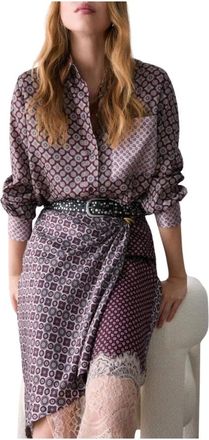 Liu Jo Femme, Blouses et Chemises, Multicolore, Taille: 44 FR Blouse en serg&eacute; imprim&eacute;