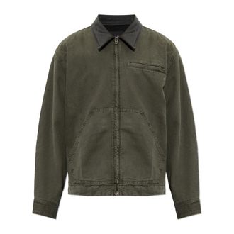 Rag & Bone Veste avec col en cuir - Homme - Vestes - Vert - Taille: L