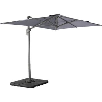 Sweeek Parasol d&eacute;port&eacute; rectangulaire 2x3m + dalles &agrave; lester - Antibes - Beige - Parasol excentr&eacute; inclinable. rabattable et rotatif &agrave; 360&deg;