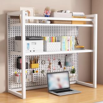 Generic Schreibtisch Stecktafel Gestell aus Metall, Raumsparend und for Computer-Monitore geeignet, for Home Office, Dormitory und das Zuhause(White,110 * 37.