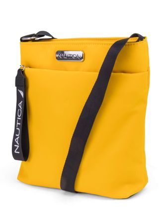Nautica Diver Nylon Small Womens Crossbody Bag Purse with Adjustable Shoulder Strap, Sunny (Yellow)
