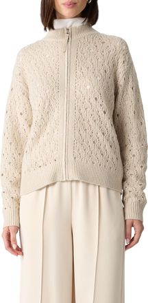 Comma Locker gestrickte Jacke mit dezenten Pailletten