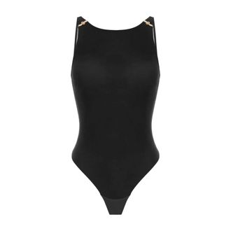 Elisabetta Franchi Femme, Tops, Noir, Taille: 38 FR Top noir en jersey avec d&eacute;tail dos en U