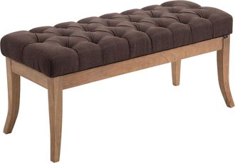 Clp Sitzbank Ramses mit hochwertiger Polsterung und Stoffbezug I Bank mit antik-Hellen Holzbeinen I Holzbank mit Einer Sitzh&ouml;he von: 46 cm, Farbe:braun, G