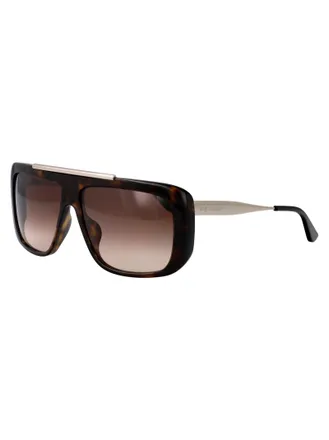 Alexander McQueen Unisex Sunglasses Metal Frame Havana-Silver-Brown Havana/silver/brown