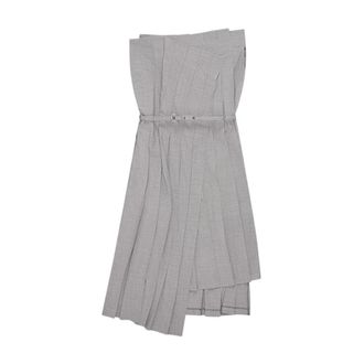 Junya Watanabe Kleid mit G&uuml;rtel und Falten - - Dresses - Damen - Grau - S