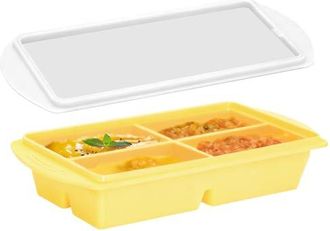 Generico Plateaux en silicone pour cong&eacute;lateur | Grands r&eacute;cipients alimentaires - Cubes de soupe avec couvercle | Pour congeler les restes de sauce, la pr&eacute;para
