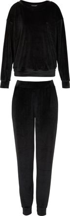 Emporio Armani Damen Chenille Trainingsanzug Set, Schwarz, M