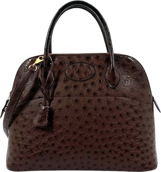 Herm&egrave;s Crossbody Bags - Hermes Bolide 31 ostrich leather brown / very good - Gr. unisize - in Braun - f&uuml;r Damen