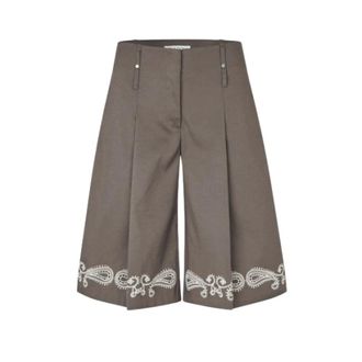 Stine Goya Femme, Shorts, Beige, Taille: 42 FR Bermuda Pliss&eacute; &agrave; OEillets