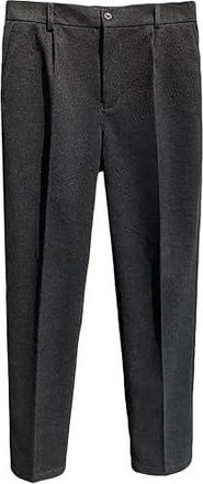 Generic Pantalon habill&eacute; en laine pliss&eacute;e sur le devant pour homme - Pantalon habill&eacute; &agrave; chevrons - Pantalon habill&eacute; classique &agrave; devant plat, gris, 40
