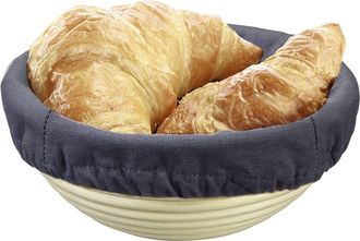Westmark Bezug für Gärkörbchen, Für runde Körbchen, Ø: 17,5 cm, Baumwolle, Anthrazit, 3213226A