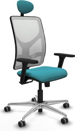 Piqueras y Crespo Schreibtischstuhl mit 3D-Armen, h&ouml;henverstellbarer Lendenwirbelst&uuml;tze und festem Kopfteil, ausgestattet mit 3-fach verstellbarer R&uuml;ckenlehne und Schau