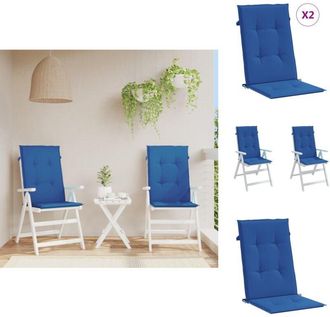 vidaXL Vidaxl - Sitzpolster - Living Gartenstuhlauflagen f&uuml;r Hochlehner 2 Stk. K&ouml;nigsblau 120x50x3cm - Blau