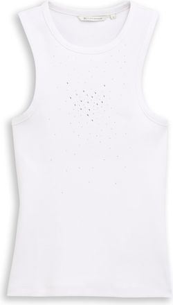 Tom Tailor Damen 1048975 RIPP-Top mit Glitzer, 20000-White, XL