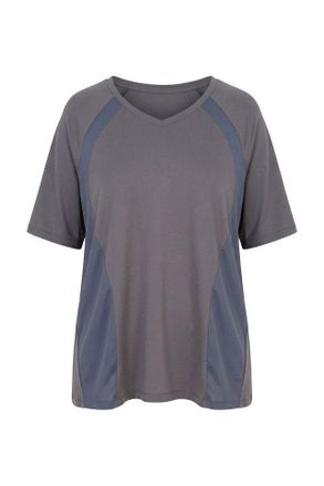 Ulla Popken T-Shirt Funktionsshirt schnelltrocknend Halbarm recycelt