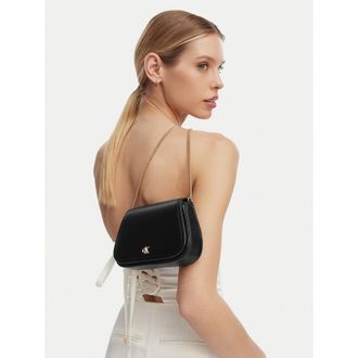 Calvin Klein Handtasche Calvin Klein Ck Curved Wallet On Chain LV04F1153G Schwarz