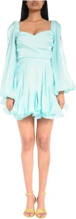 Actualee Femme, Robes, Vert, Taille: 42 FR Robe de Soir&eacute;e en Voile &agrave; Encolure Droite