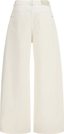 Brunello Cucinelli Wide-Leg Cotton Trousers - Beige