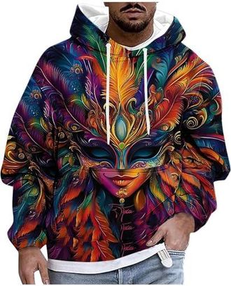 Generic Costume de carnaval - Sweat &agrave; capuche pour homme - Avec impression amusante - Coupe droite - Pull &agrave; capuche tendance - Coupe ample - Confortable - Man